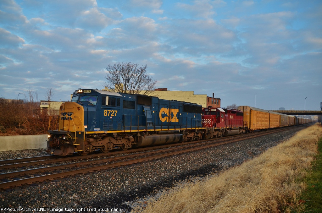 CSX 8727 with a special guest.